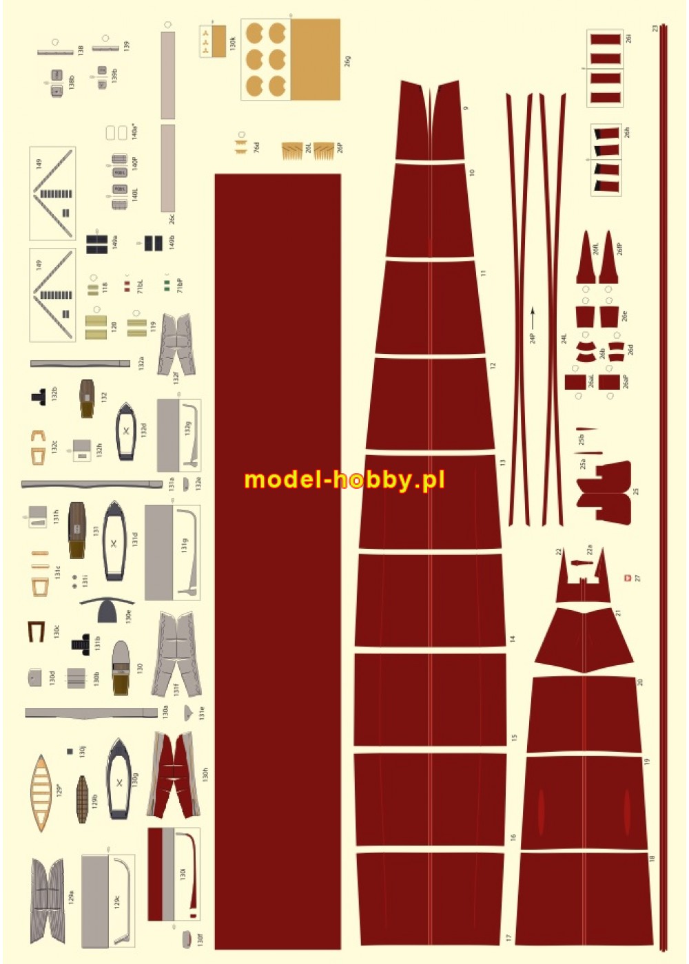 ORP Burza (1934 - 1939) i szkielet wycięty laserem