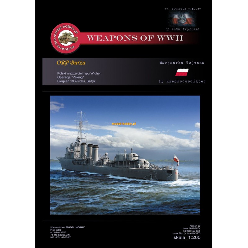 ORP Burza (1934 - 1939) i szkielet wycięty laserem (przedsprzedaż)